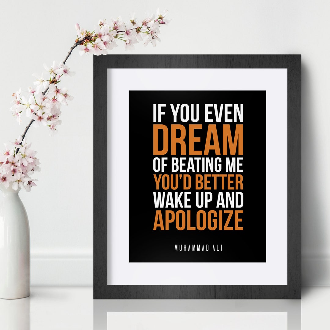 Muhammad Ali Inspirational Wall Art Motivational Quote Art Print Poster ...