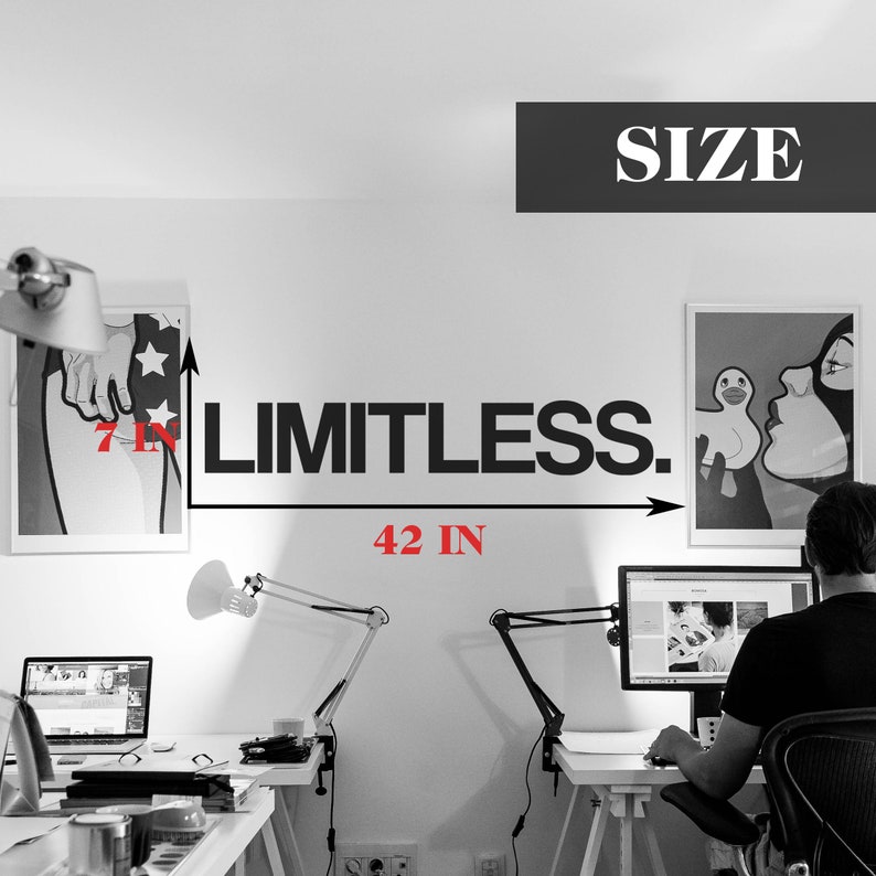 LIMITLESS Motivational Wall Decal Sticker Quote for Home - Etsy