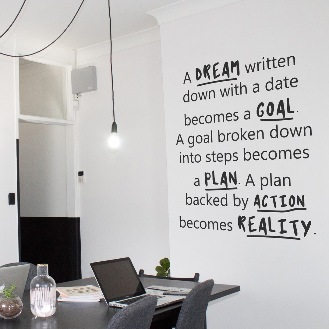 A Dream Written Motivational and Inspirational Office Wall Decal ...