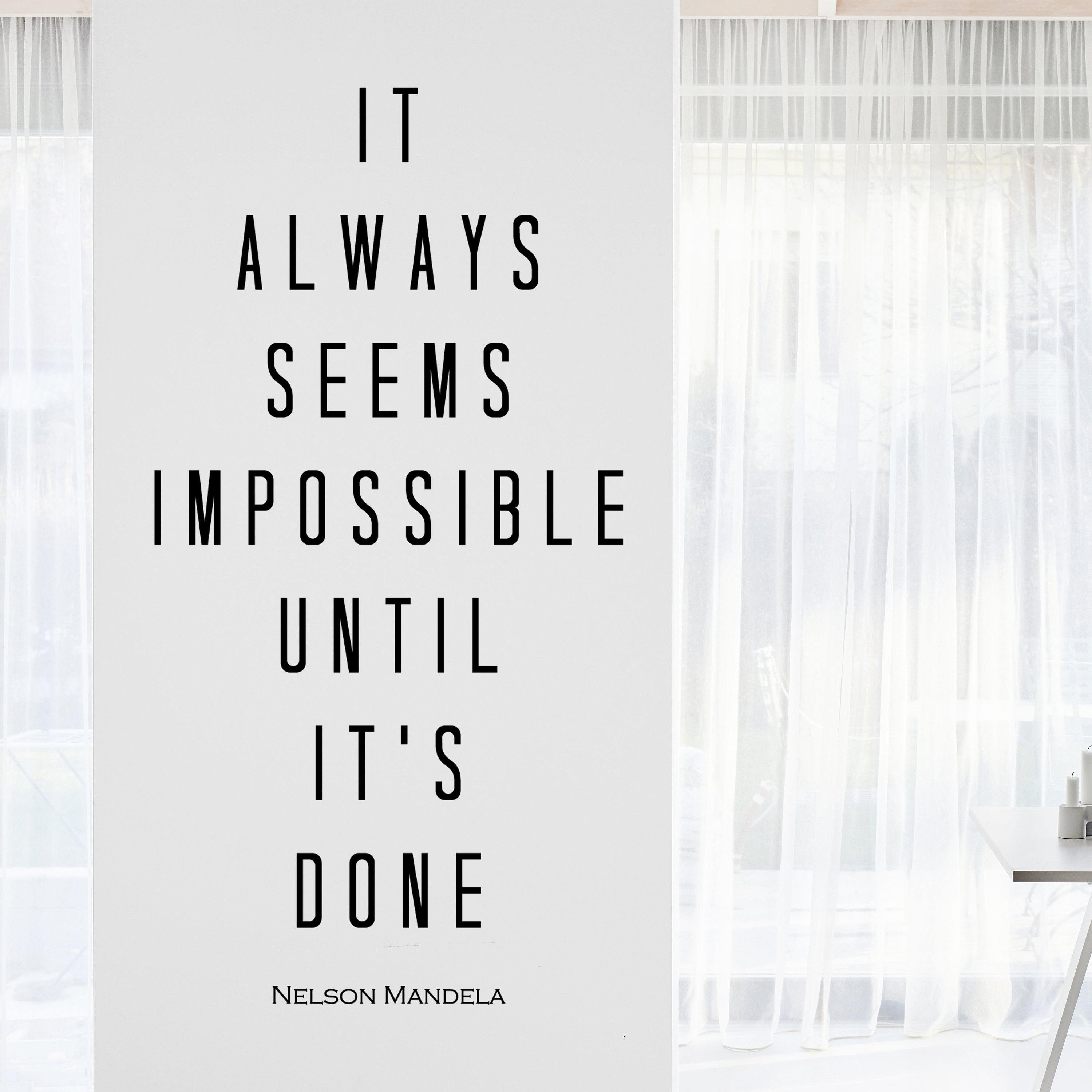 Nelson Mandela Impossible Inspirational Motivational Wall | Etsy