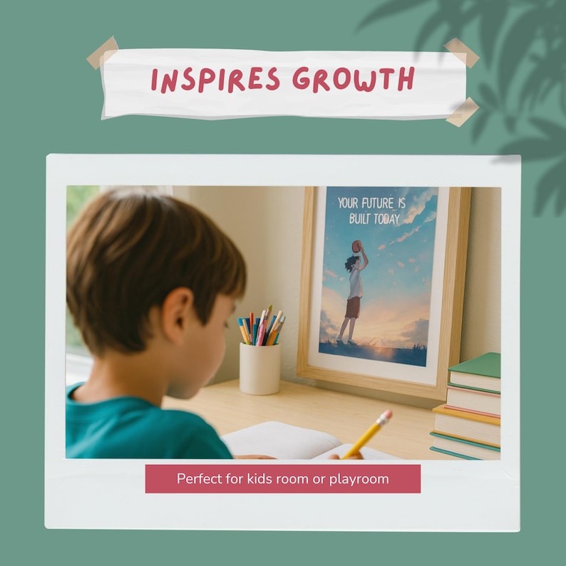 Your Future is Built Today Watercolor Anime Boys Poster – Inspirational ...