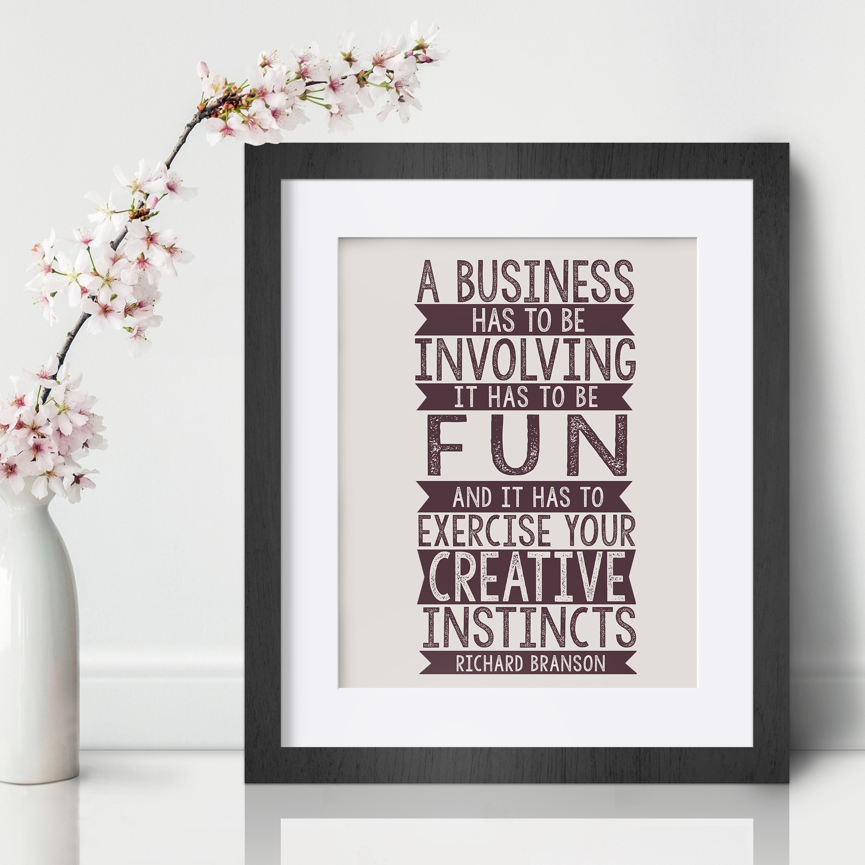 Richard Branson Inspirational Wall Art Motivational Quote Art Print ...