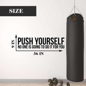 Push Yourself Motivational Wall Decal Sticker Quote for Home Office Gym ...
