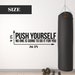 Motivational Wall Decal: Push Yourself, Removable Black Vinyl (36x9 In ...