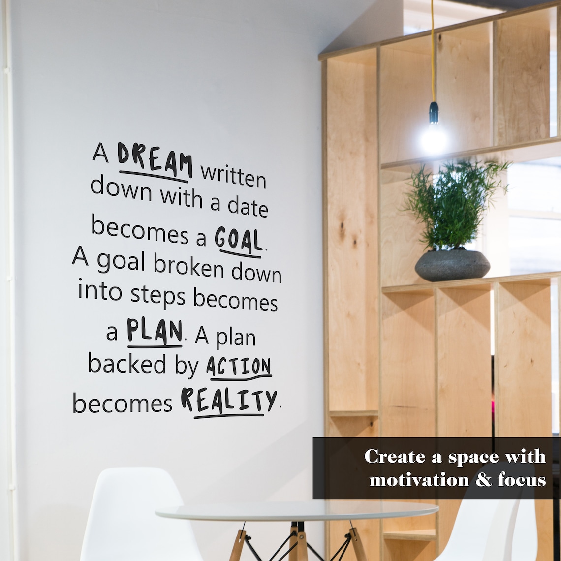 A Dream Written Motivational and Inspirational Office Wall Decal ...