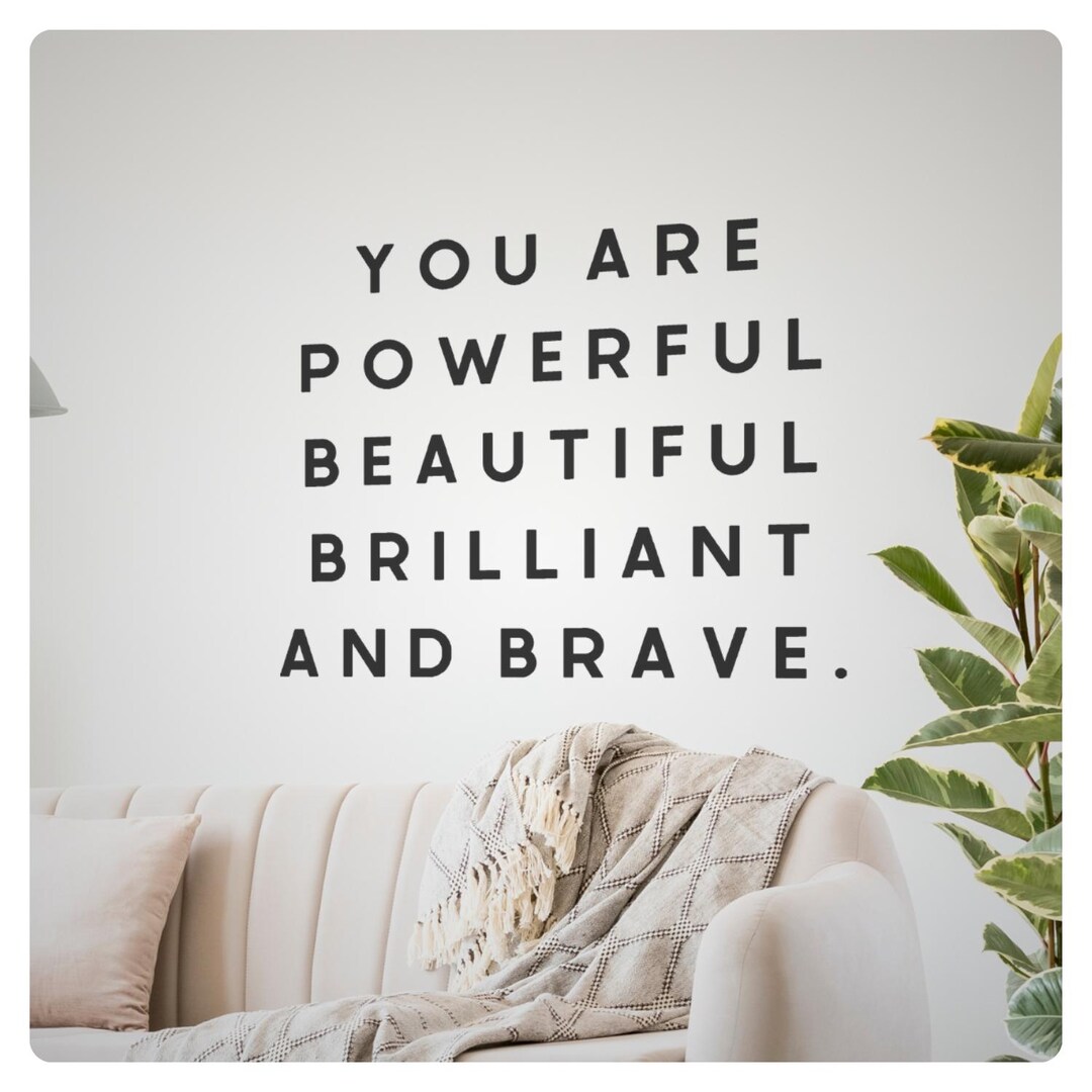 You Are Powerful Wall Decal - Motivational Inspirational Quote Sticker ...