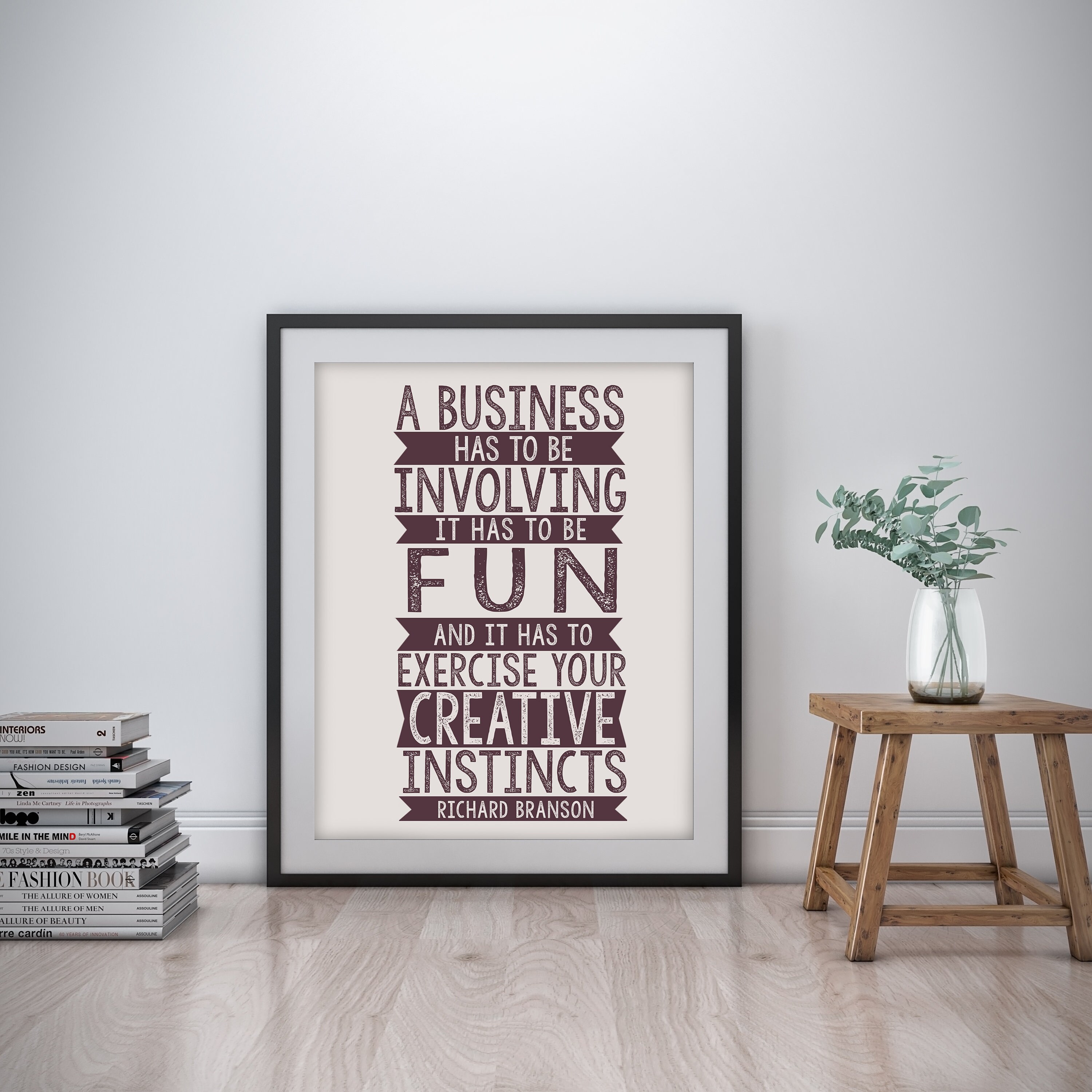 Richard Branson Inspirational Wall Art Motivational Quote Art Print ...