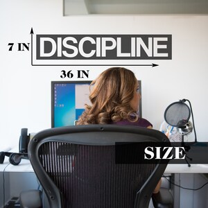DISCIPLINE Motivational Wall Decal Sticker Quote for Home Office Gym ...