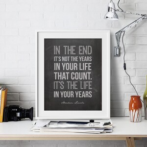 Abraham Lincoln Inspirational Wall Art Motivational Quote Art Print ...