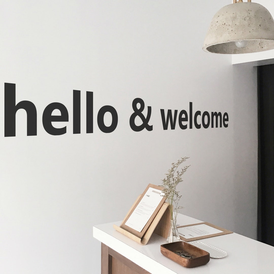 Hello and Welcome Office Wall Decal Sticker Quote Home Office Decor ...