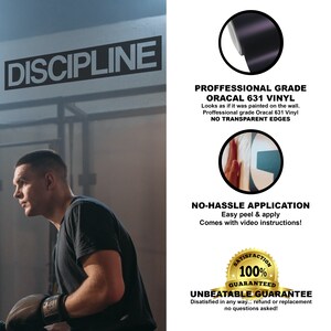 DISCIPLINE Motivational Wall Decal Sticker Quote for Home Office Gym ...