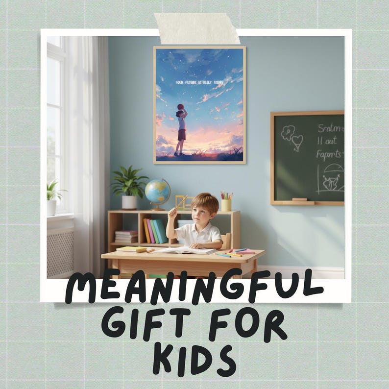 Your Future is Built Today Watercolor Anime Boys Poster – Inspirational ...