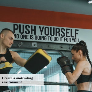 Push Yourself Motivational Wall Decal Sticker Quote for Home Office Gym ...