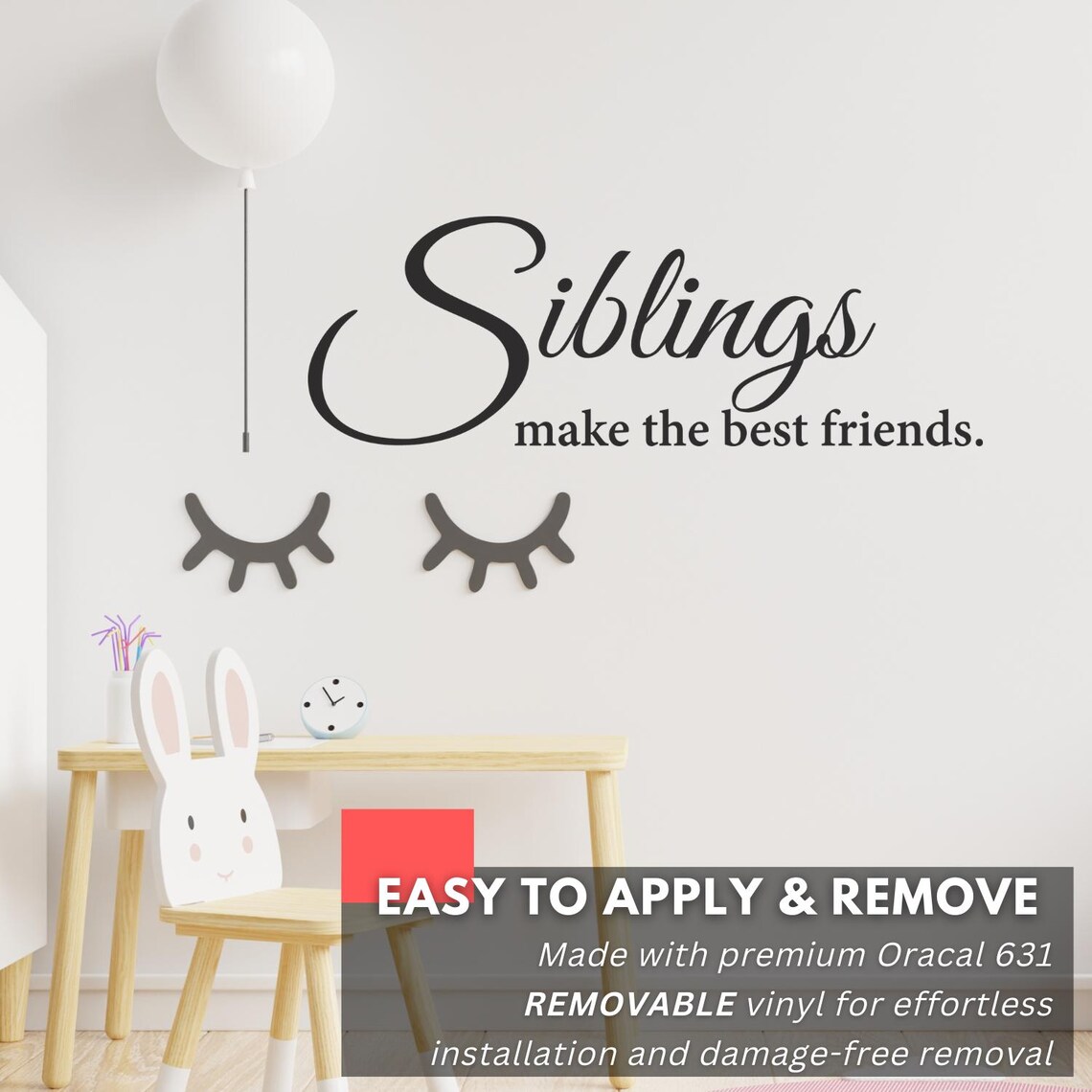 Siblings Make Friends Wall Decal | Kids Room Quote Decor - Etsy