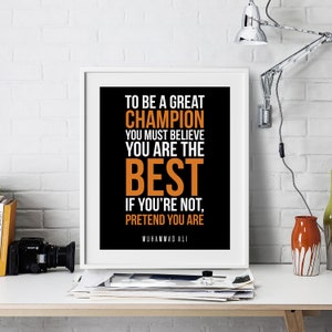 Muhammad Ali Inspirational Wall Art Motivational Quote Art Print Poster ...