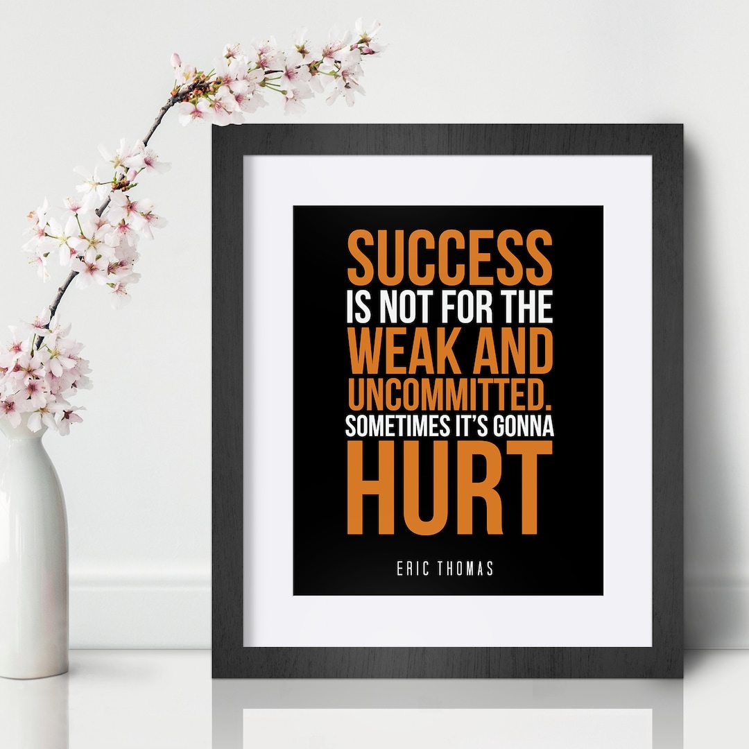 Eric Thomas Inspirational Wall Art Motivational Quote Art Print Poster ...