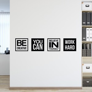 Set of 12 Motivational Wall Decal Quotes Inspirational Office Decor ...