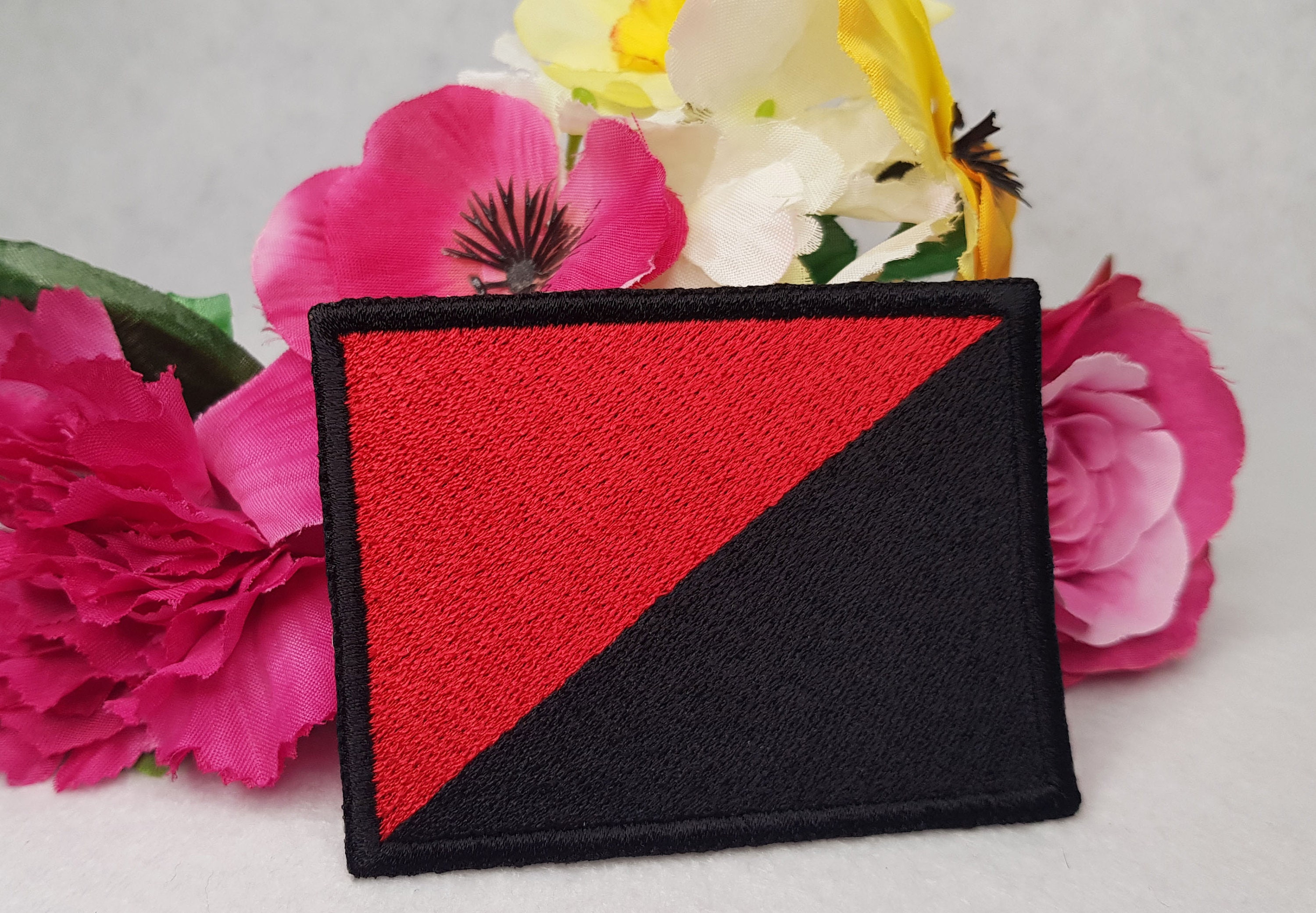 Anarchist Eco-Anarchism flag embroidered patch. Iron On | Etsy