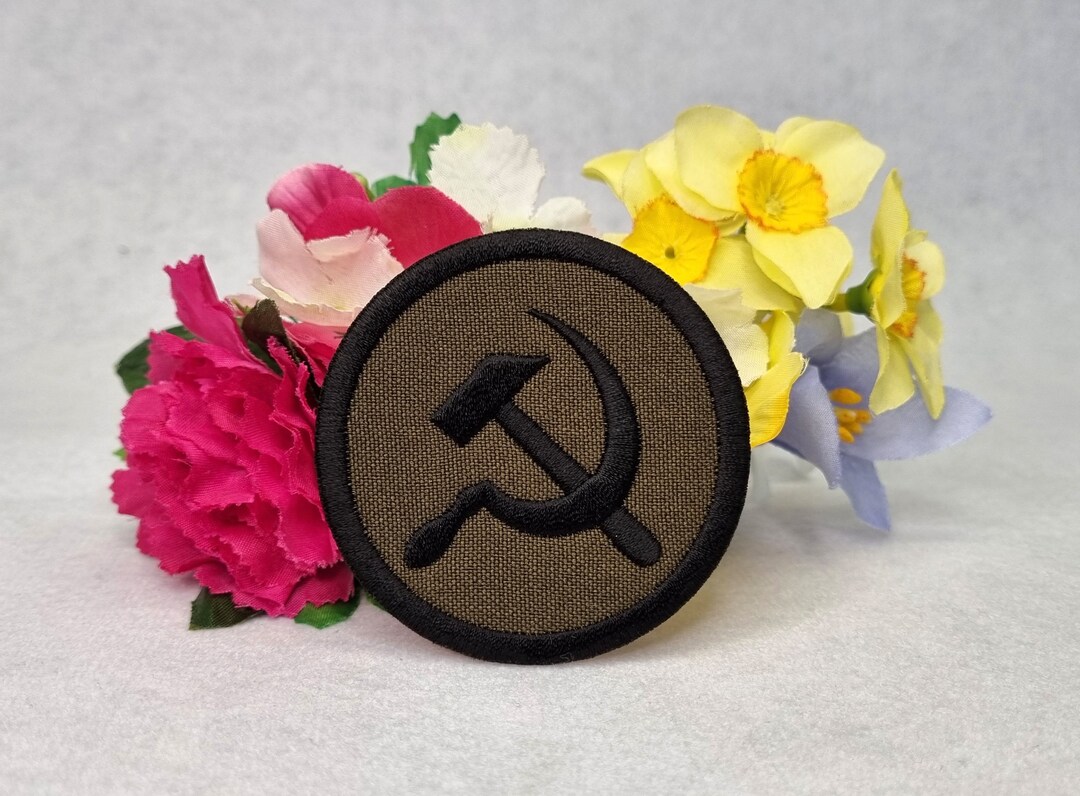 Communist Hammer and Sickle Flag Embroidered Patch. Iron On, Velcro or ...