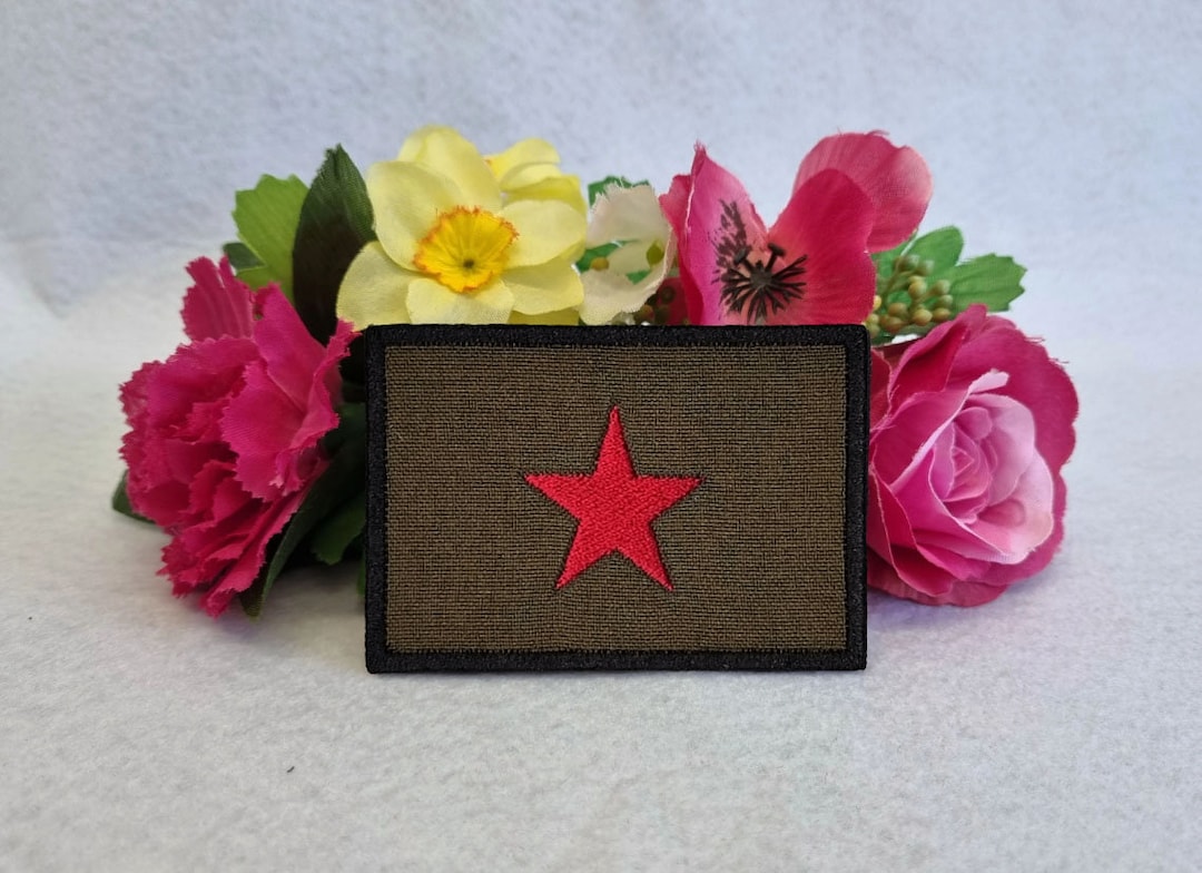 Olive Drab Flag With Red Star Patch. Iron On, Velcro or Sew On! - Etsy