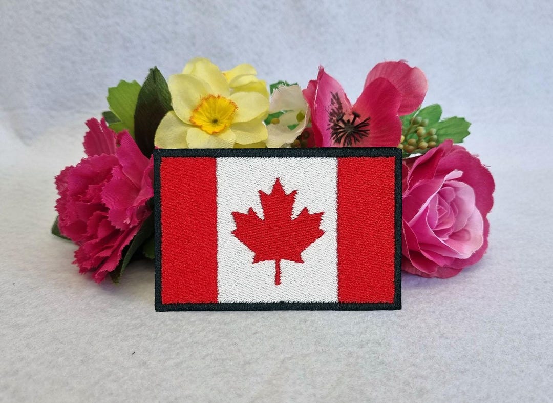 Canada Flag Embroidered Patch. Iron-on, Velcro or Sew on Options! - Etsy