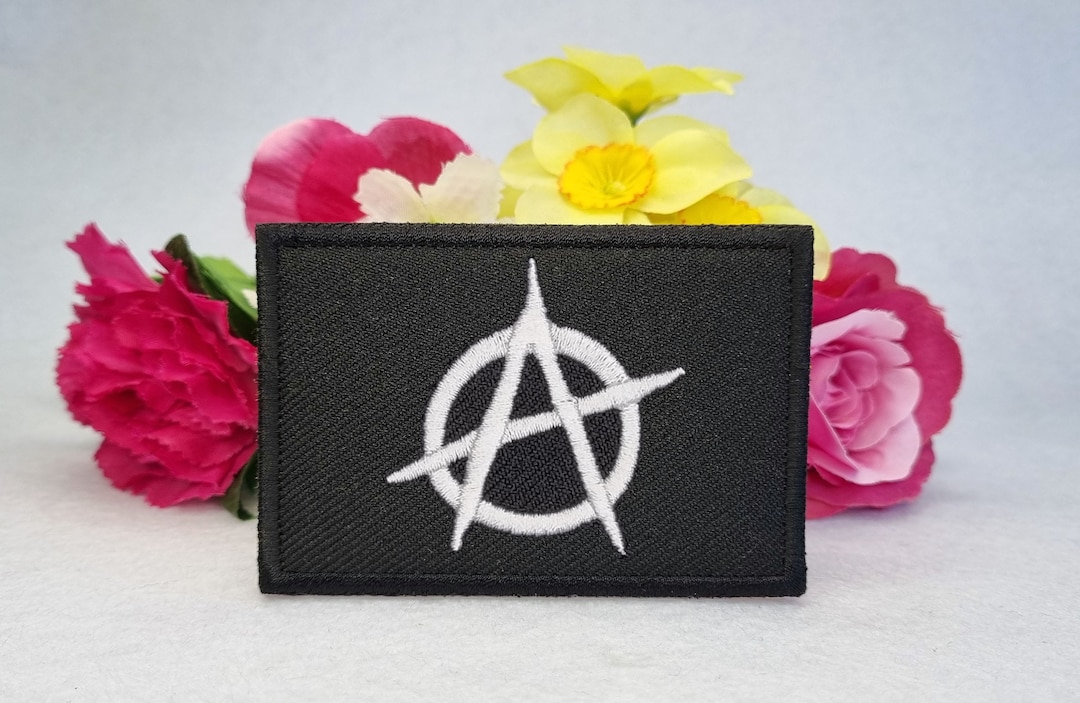 Anarchist / Anarchy Flag Embroidered Patch. Iron On, Velcro or Sew on ...