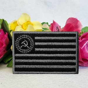 Communist American Flag Embroidered Patch (multiple Options). Iron On ...