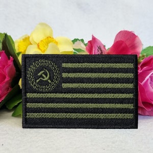 Communist American Flag Embroidered Patch (multiple Options). Iron On ...