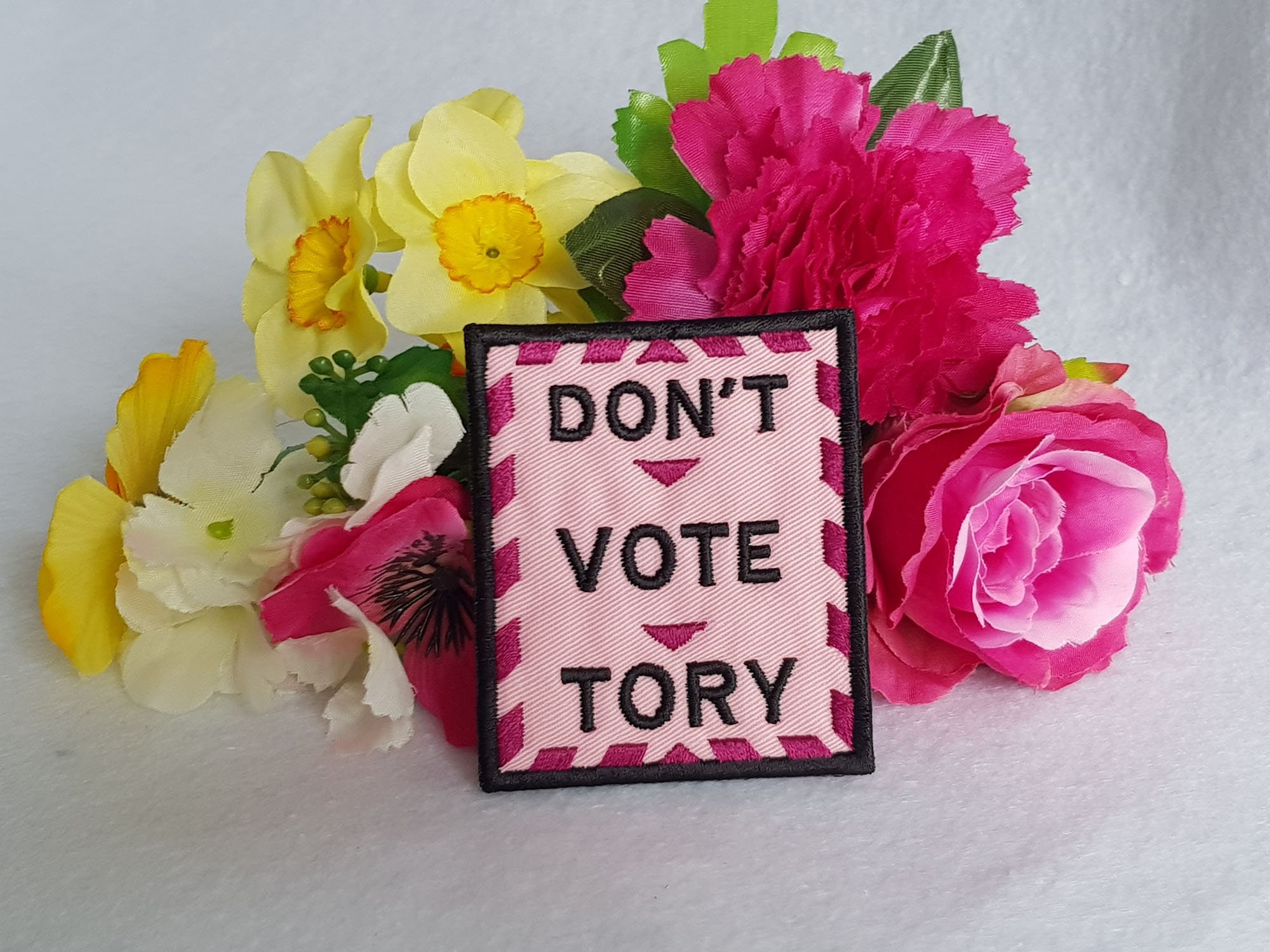 Don't Vote Tory Embroidered Patch 3 Colours Available. - Etsy UK