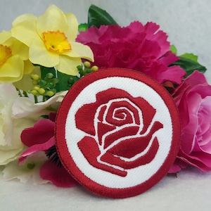 Rose Embroidered Patch. Iron On, Velcro or Sew on Options! - Etsy