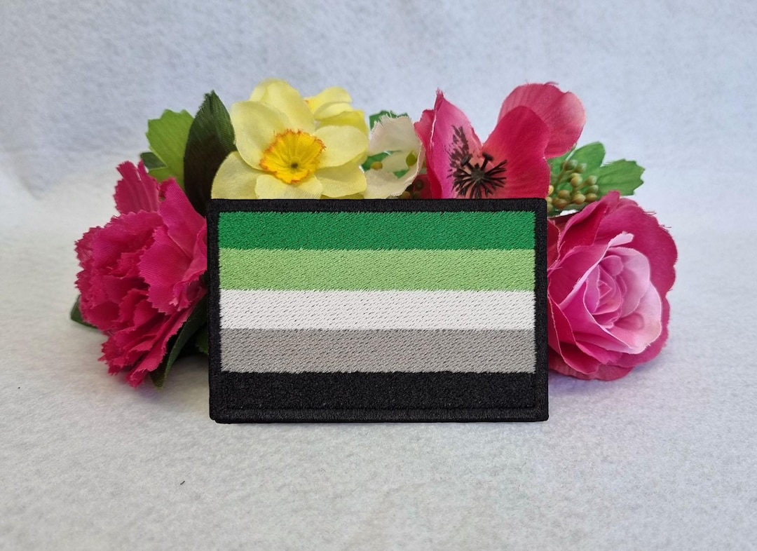 Aromantic Flag Embroidered Patch. Iron On, Velcro or Sew on Options ...