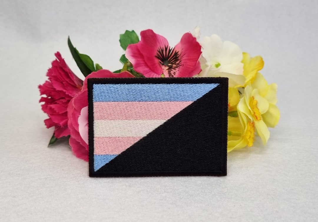 Trans-anarchy trans-anarchist Flag Patch. Iron On, Velcro or Sew on ...