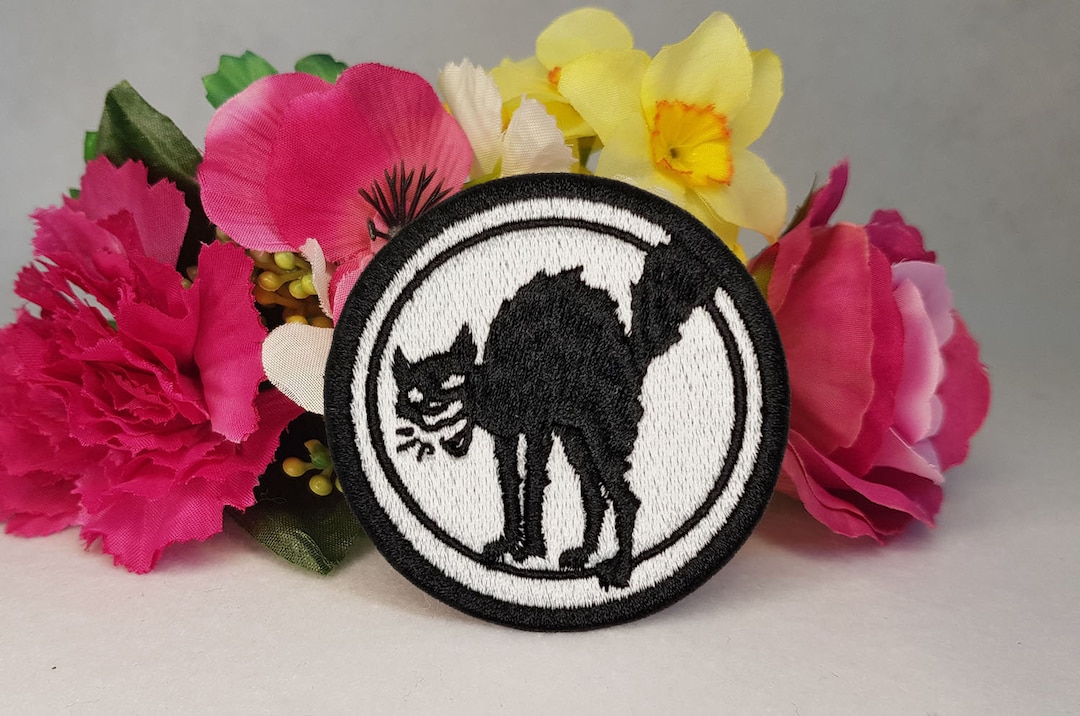 Sabo Cat - Sab Cat - Sabo Tabby - Black Cat Embroidered Patch. Iron On ...
