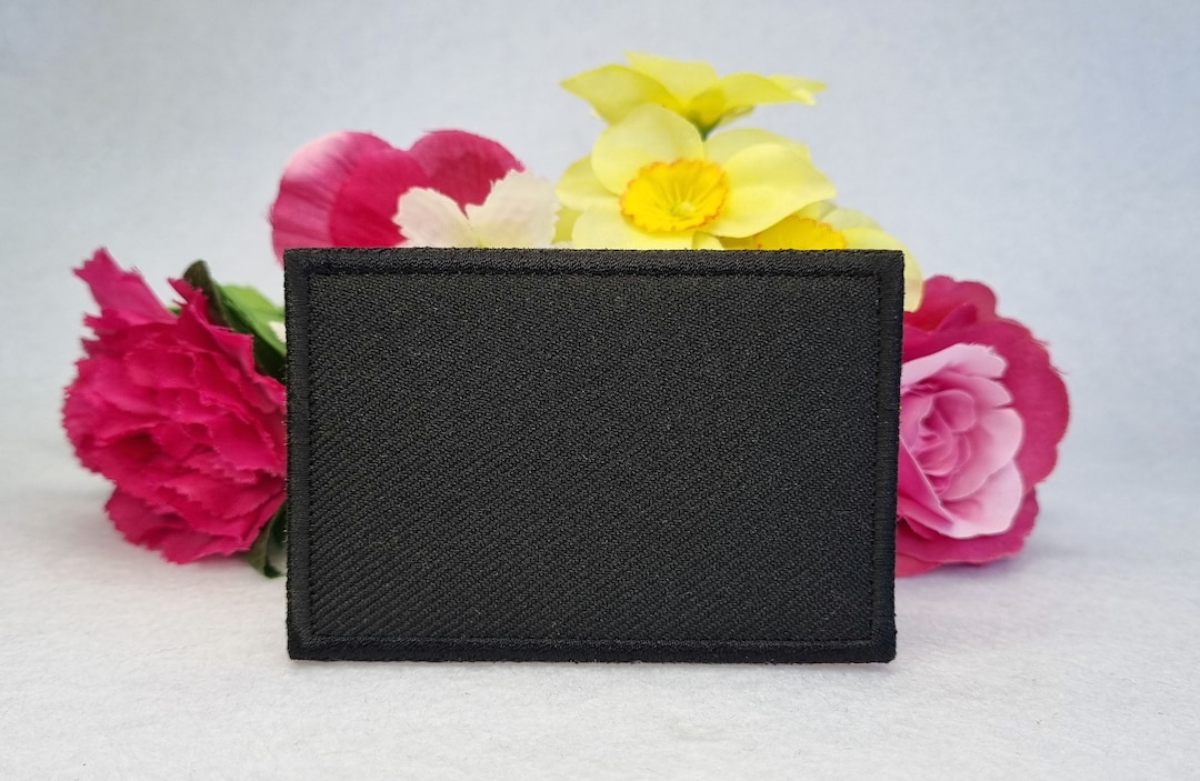 Blank Plain Black Embroidered Patch. Add Your Own Design! Iron-on ...