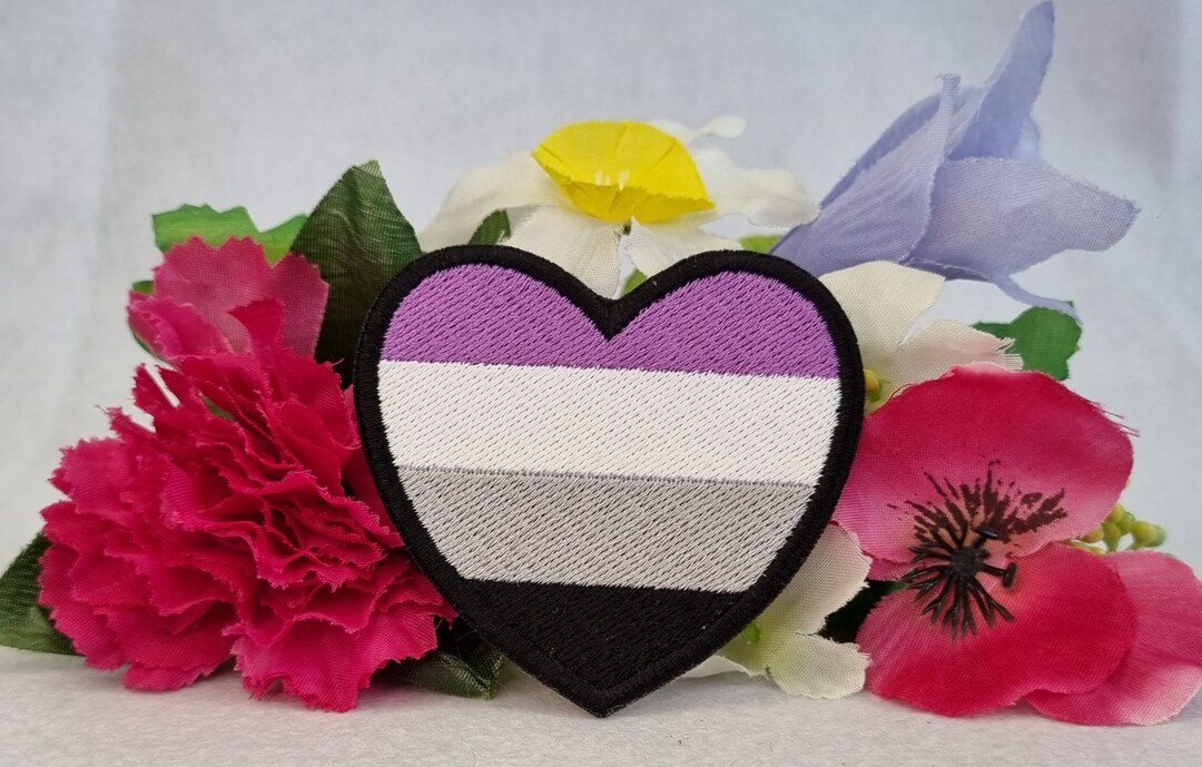 Asexual Pride Heart Embroidered Patch. Iron On, Velcro or Sew on ...