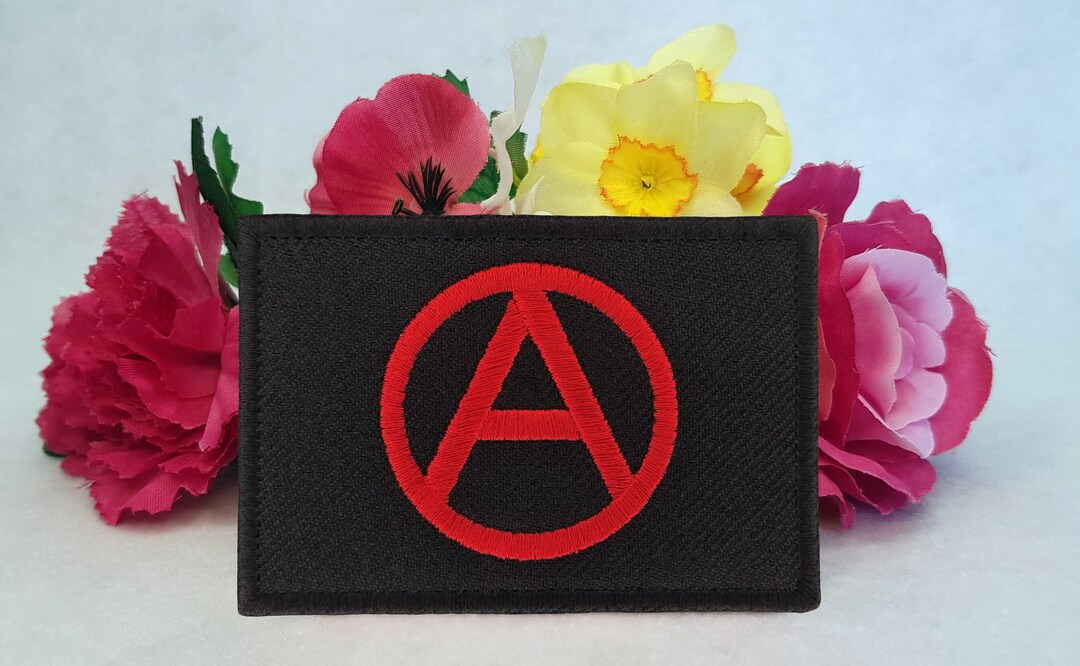 Anarchist / Anarchy Flag Embroidered Patch. Iron On, Velcro or Sew on ...