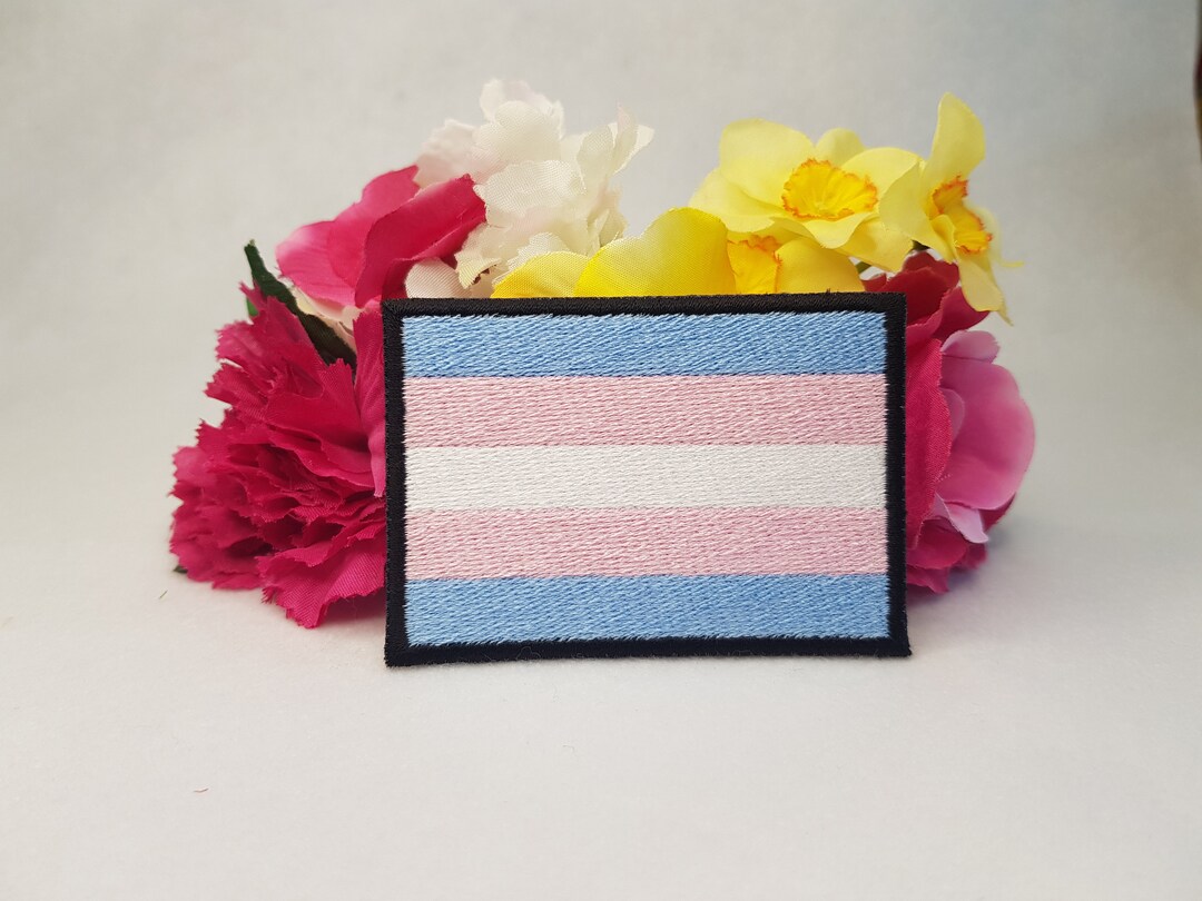 Transgender Pride Flag Embroidered Patch. Iron On, Velcro or Sew on ...