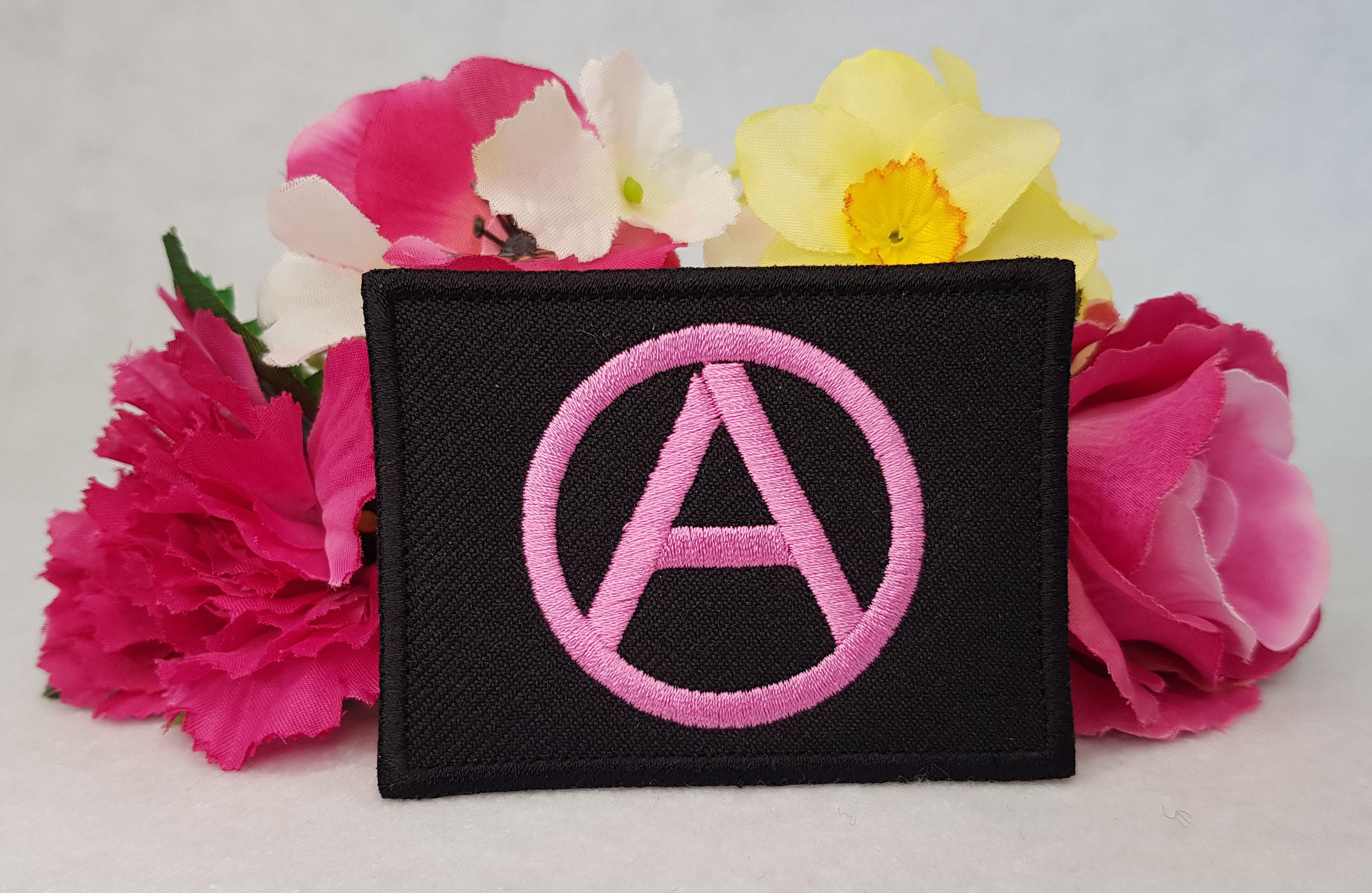 Anarchist flag embroidered patch. Iron On Velcro or Sew On | Etsy