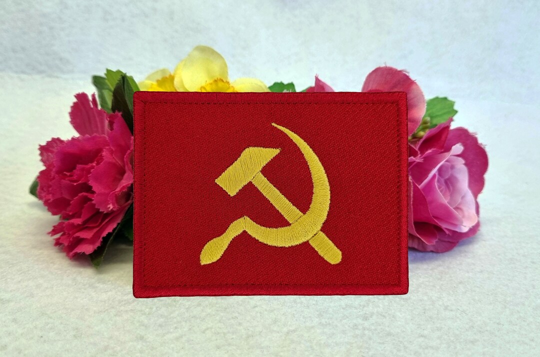 Communist Hammer and Sickle Flag Embroidered Patch multiple Options. Iron On, Velcro or Sew On ...