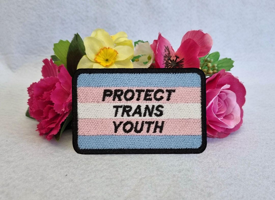 Protect Trans Youth Flag Embroidered Patch. Iron On, Velcro or Sew on ...