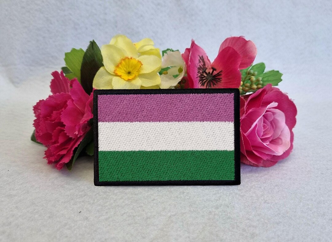 Genderqueer Pride Flag Embroidered Patch. Iron On, Velcro or Sew on ...