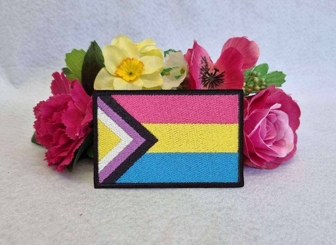 Pan-non-binary Pride Flag Embroidered Patch. Iron On, Velcro or Sew on Options! Non Binary ...