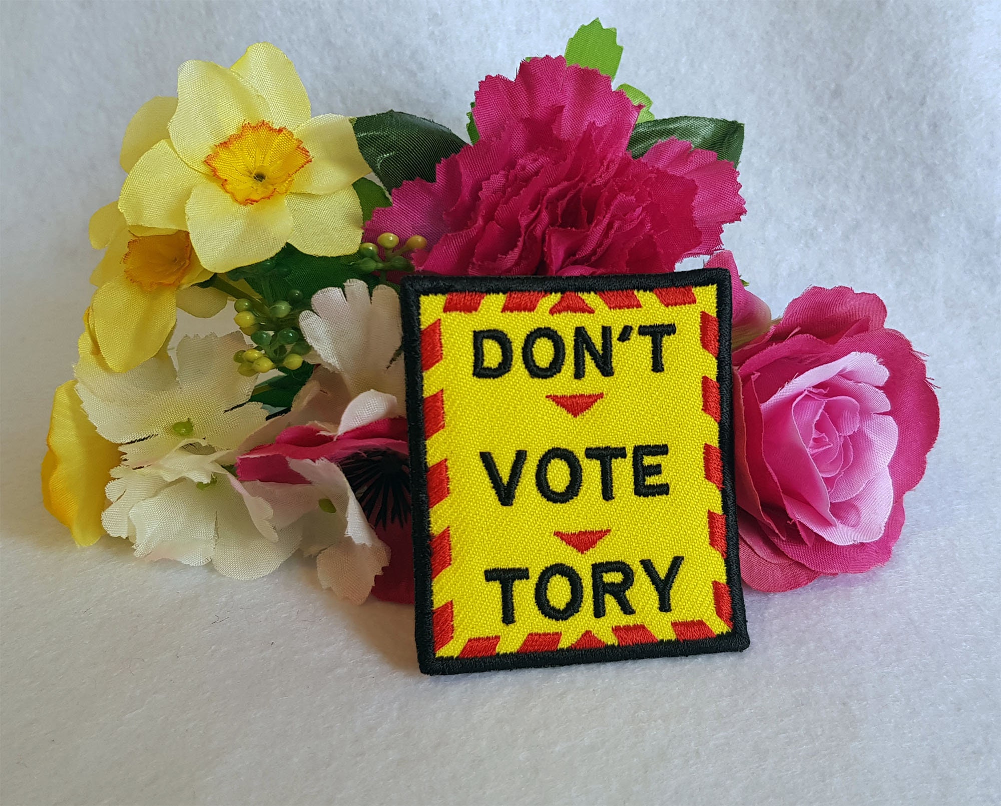 Don't Vote Tory Embroidered Patch 3 Colours Available. - Etsy UK