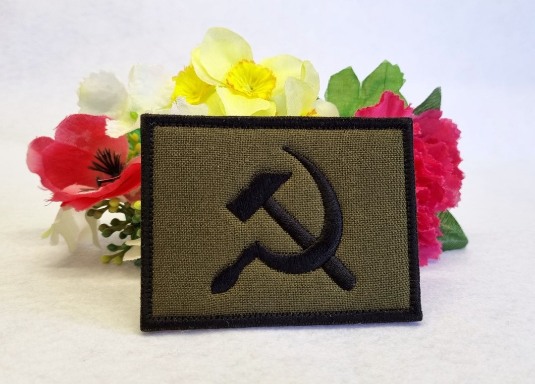 Communist Hammer and Sickle Flag Embroidered Patch. Iron On, Velcro or ...