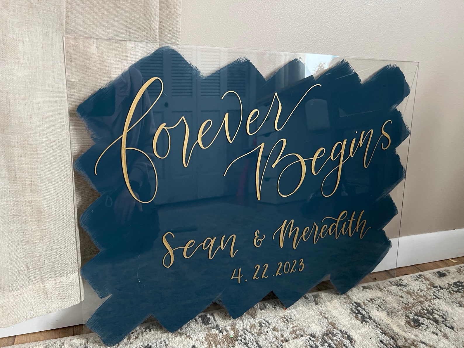 18x24in Engagement Sign Acrylic Hand Lettered Sign Custom - Etsy