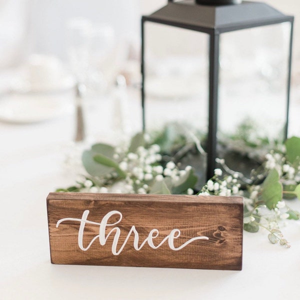 Wood Table Numbers - Etsy