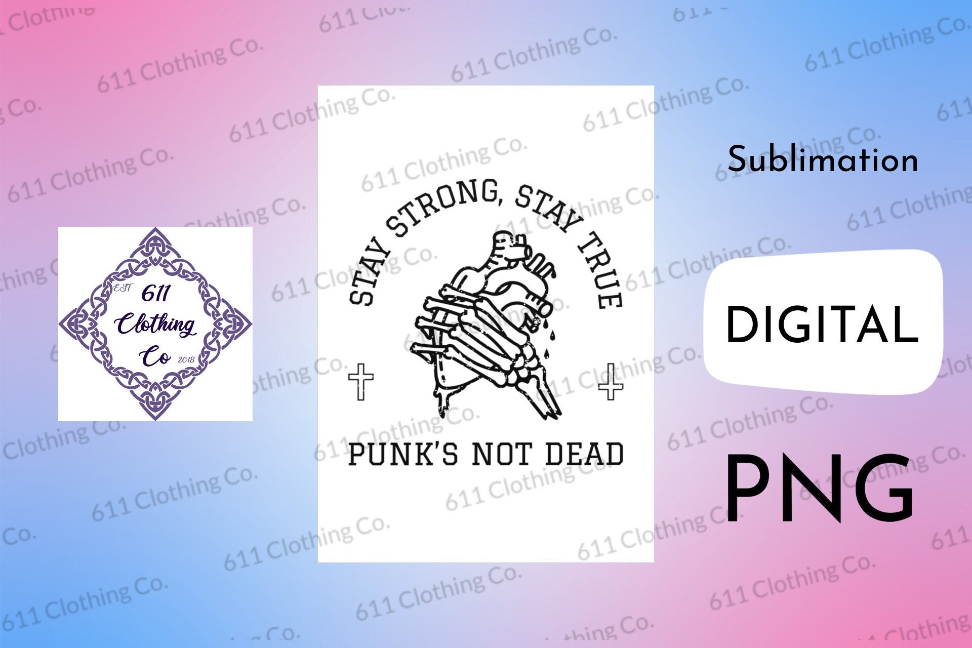 Stay Strong Stay True Punks Not Dead Diseño de mano de - Etsy España