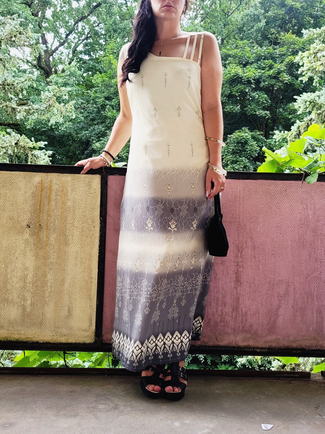 Retro 90s Pastel Yellow Ombre Occasional Maxi Dress - Etsy