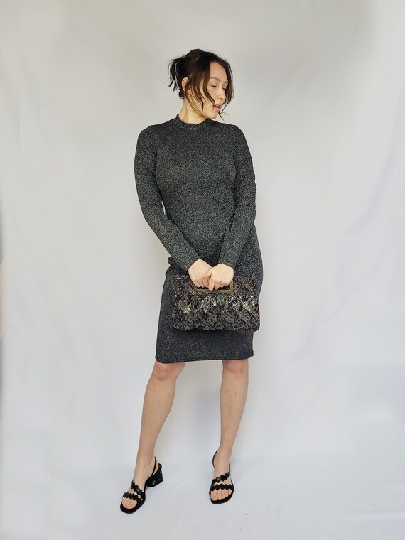 80s retro silver shimmer sparkly minimalist Party dre… - Gem