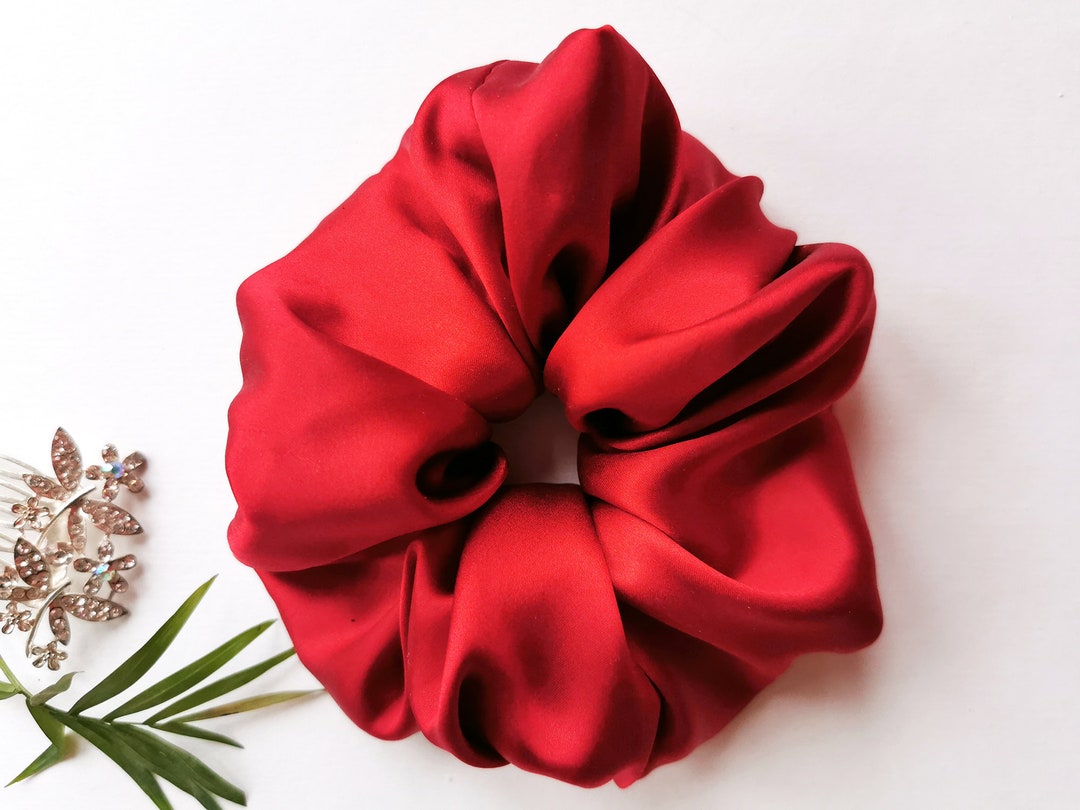 Handmade 100% SILK Big Red Hair Ponytail Scrunchy - Etsy